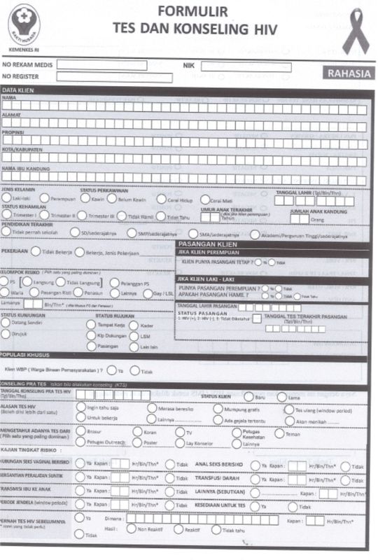 Formulir Tes Dan Konseling HIV bolak balik