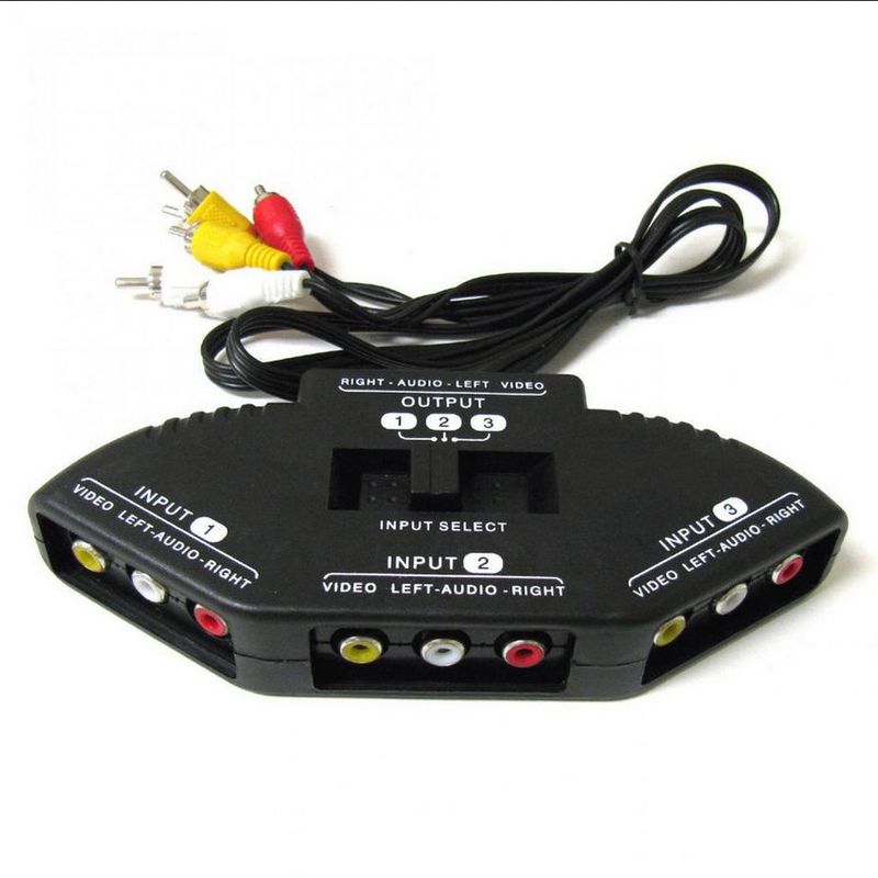 AV Switch 3 in 1 AV RCA Selector With AV RCA Cable