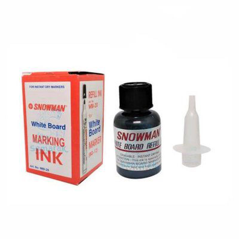 REFILL INK SPIDOL WHITEBOARD MARKER SNOWMAN BLACK 12 PCS WBI-20 (ATK)