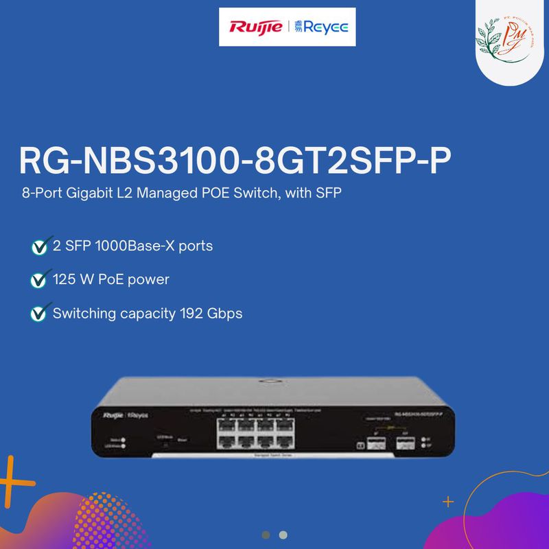 Switch Ruijie Cloud Managed Switch RG-NBS3100-8GT2SFP-P Series