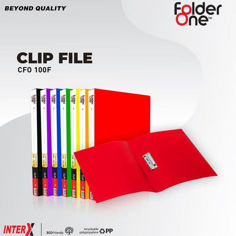 Map Jepit Plastik Clip File Inter X Folder - Merah