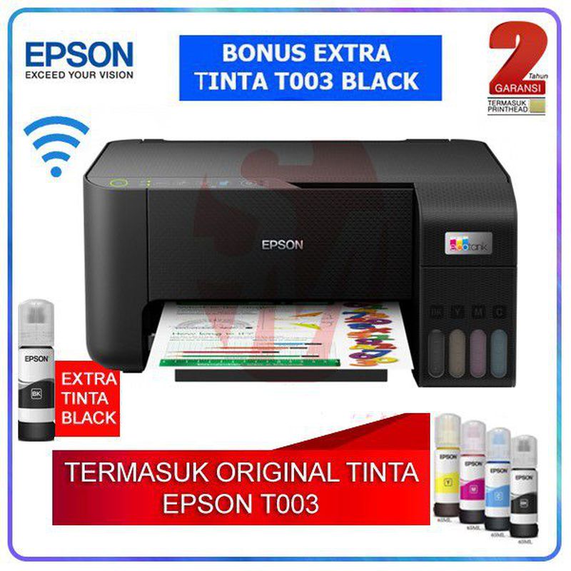 Printer Epson L3250 Hitam / L3256 Putih All in One Printer Wireless