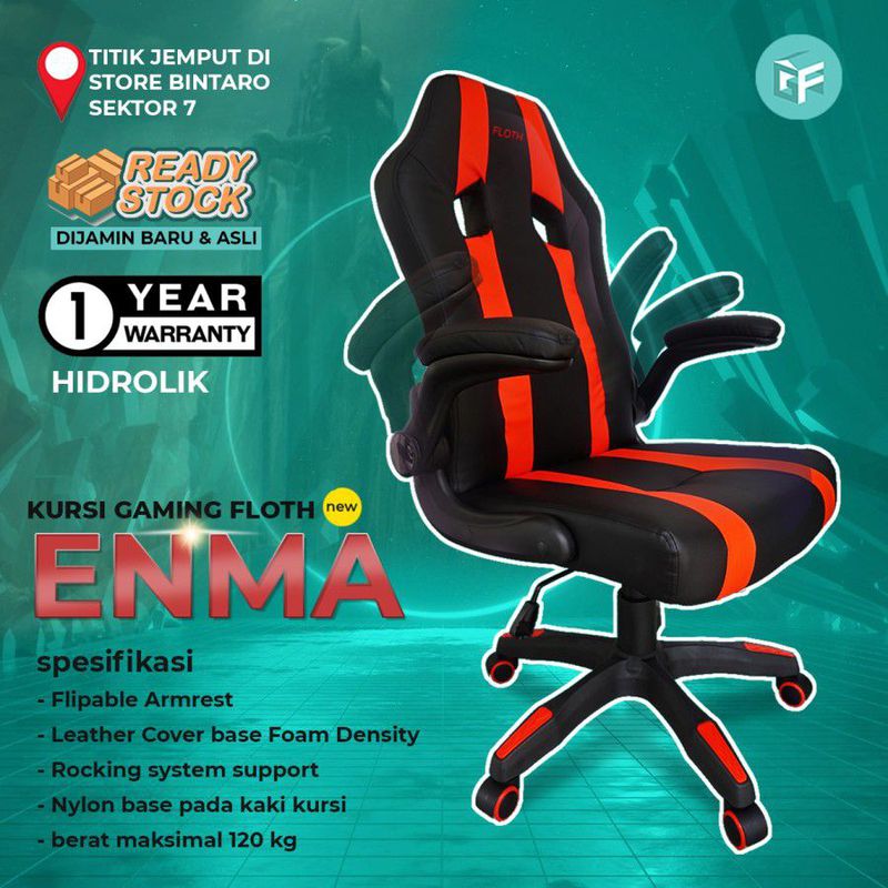 Promo Kursi Gaming / Gaming Chair FLOTH ENMA - Biru