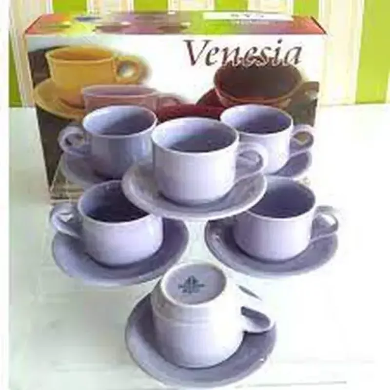 Cangkir Set Vanesia isi 6 set 12pcs - Gelas set keramik 12