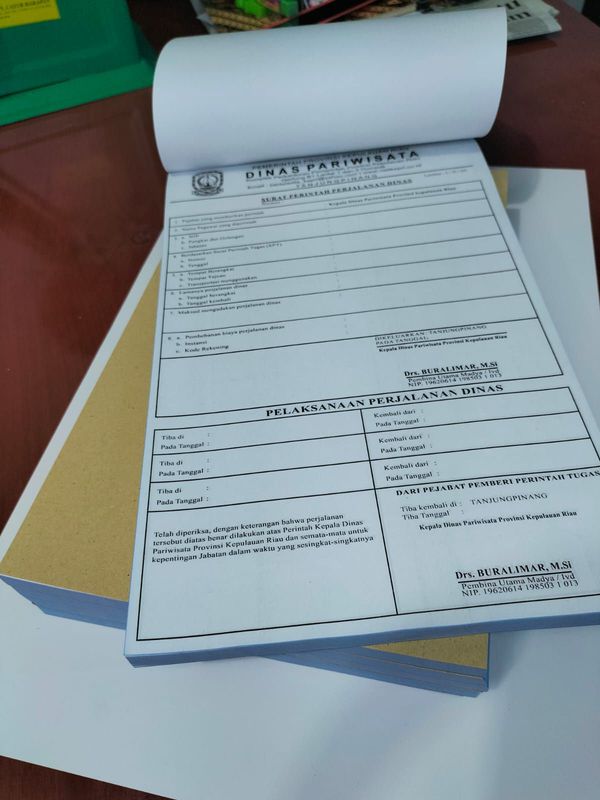 Cetak Blanko SPPD Dinas 1 Sisi