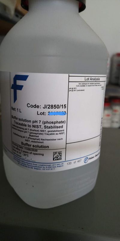 Buffer solution pH 7 (phosphate), for pH measurement, 1LT, Fisher Chemical