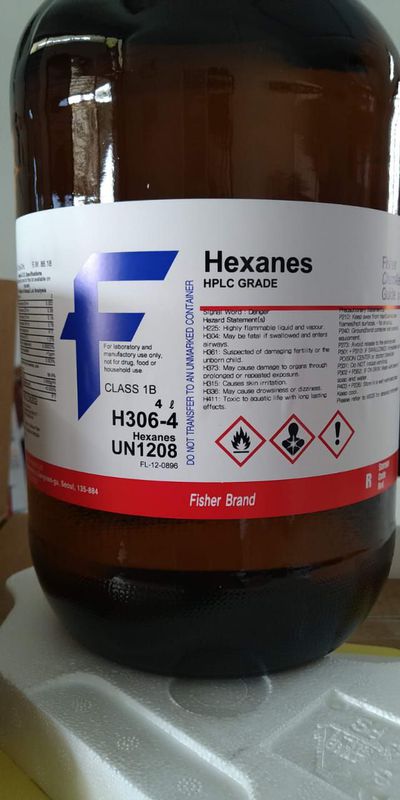 HEXANE CERT ACS/HPLC, 4L, Fisher Chemical