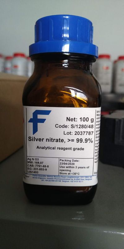 Silver nitrate, for analysis, 100GR, Fisher Chemical
