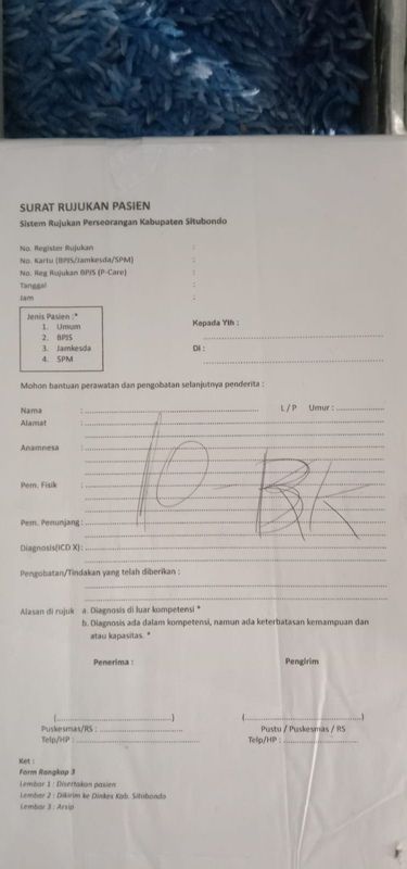 Formulir Surat Rujukan Pasien