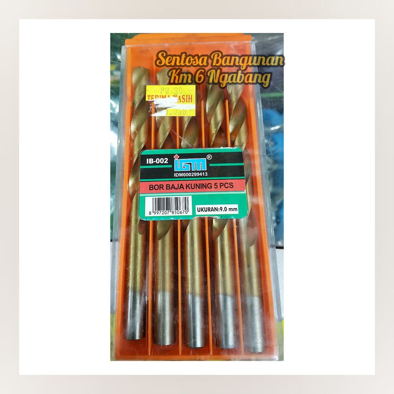 BOR BAJA KUNING 5 PCS UKURAN 9 MM IGM