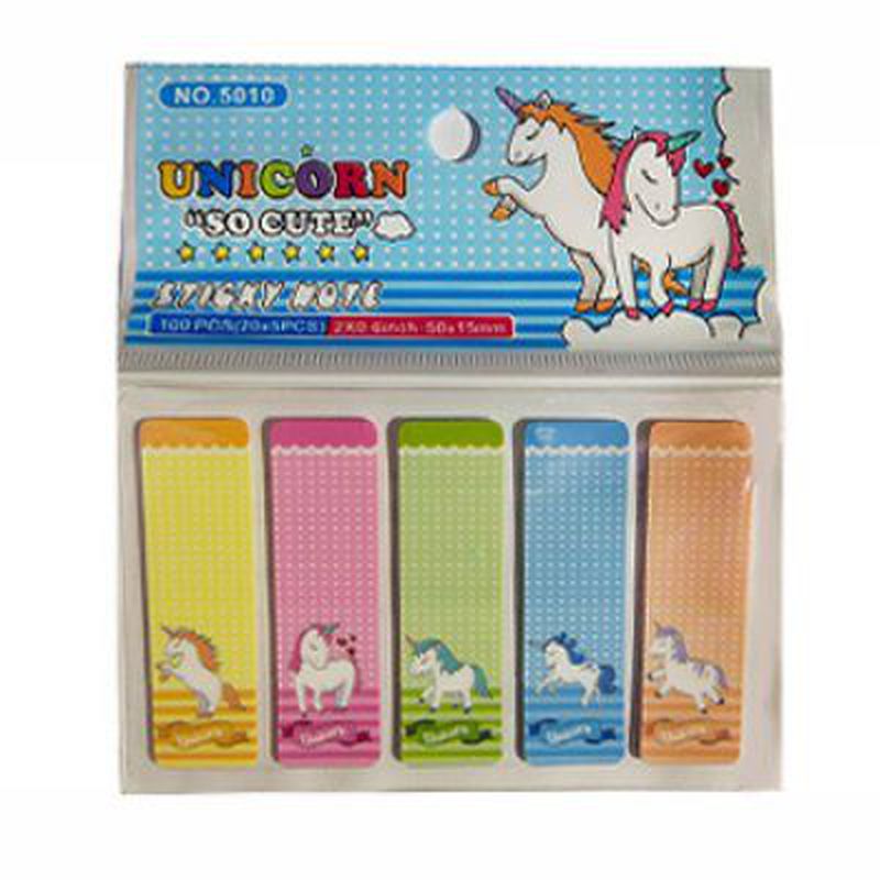 STICKY NOTE UNICORN 2 X 0.6 INCH (20 X 5 PCS) 100 PCS NO.5010 (ATK)