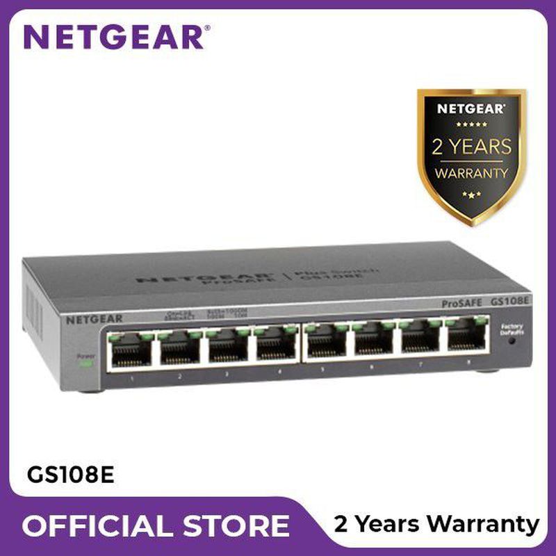 Netgear GS108E 8 Port Gigabit Ethernet SmartManaged Plus Switch A