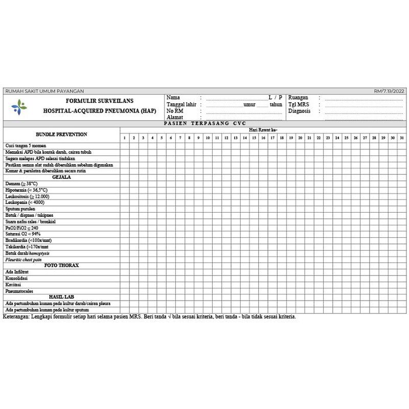 RM/7.19/2020 Form Surveilans HAP