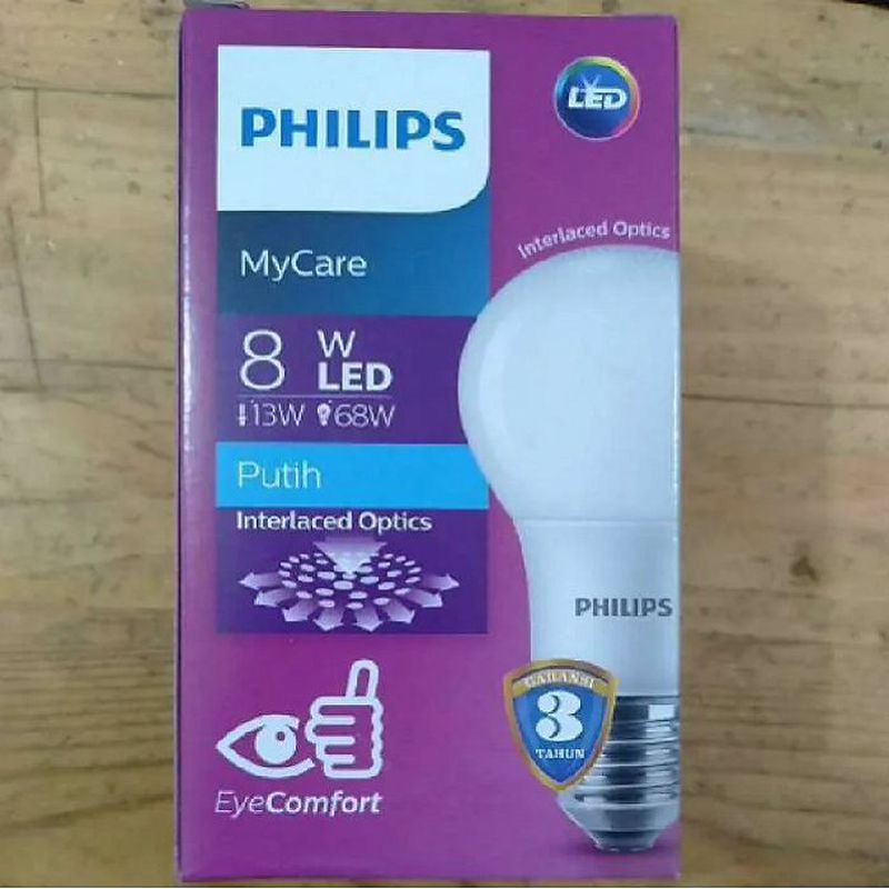 Lampu LED Philips 8 Watt Putih White