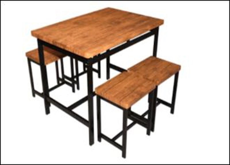 ZOE TABLE SET RECT WITH 4 CHAIR CHERRY