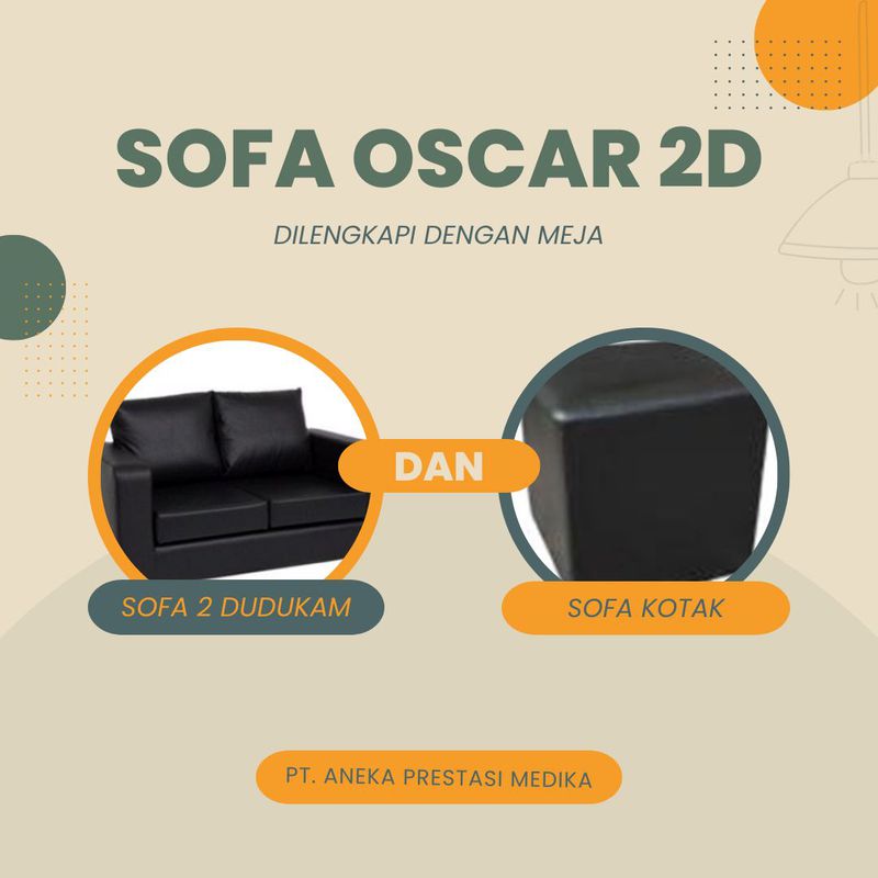 SOFA MINIMALIS HITAM OSCAR 2D + MEJA