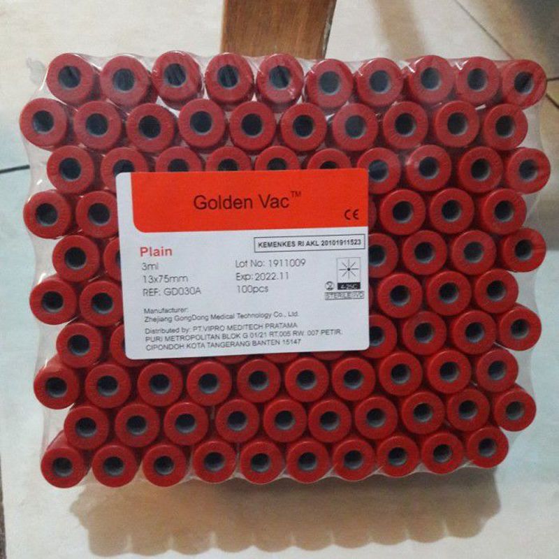 Tabung PLAIN Golden Vac 3ml @100 Tb