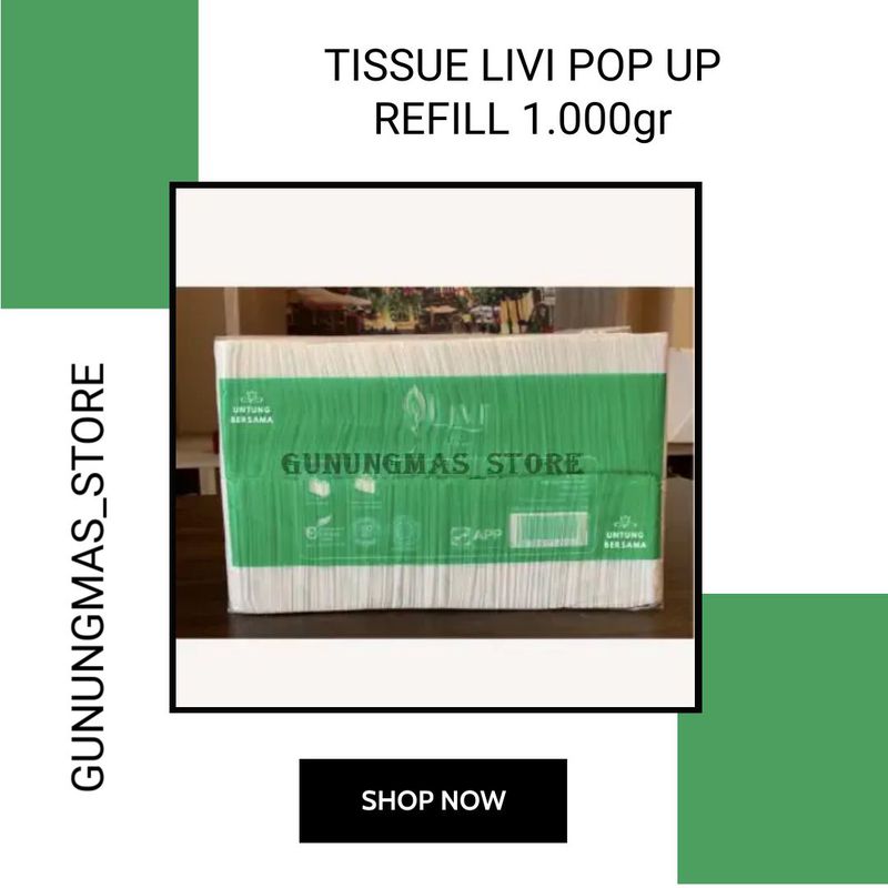 TISSUE ,TISU LIVI ECO POP UP REFILL 1.000 GRAM