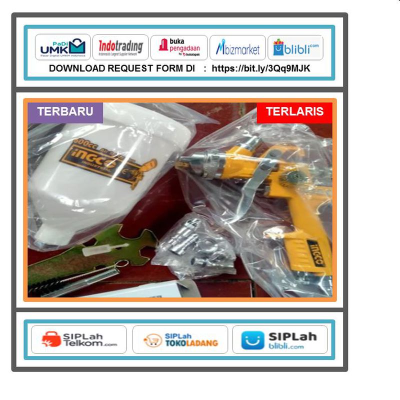 TJM-INGCO SPRAY GUN HVLP SEMPROTAN ANGIN CAT INGCO TABUNG ATAS 600cc HVLP