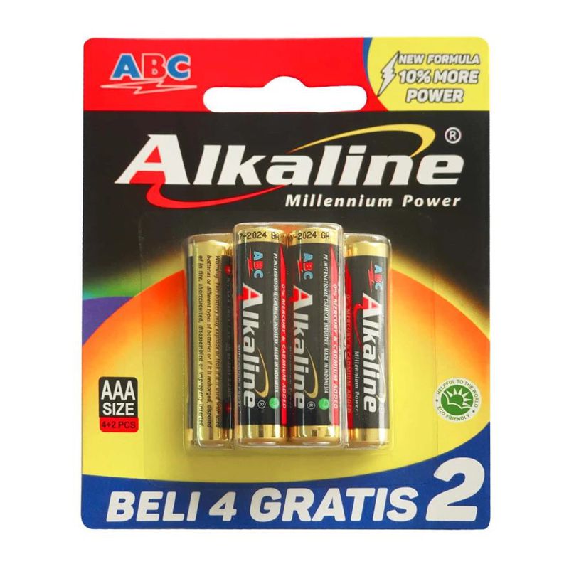 ABC Alkaline AA/A2 Beli 4 GRATIS 2