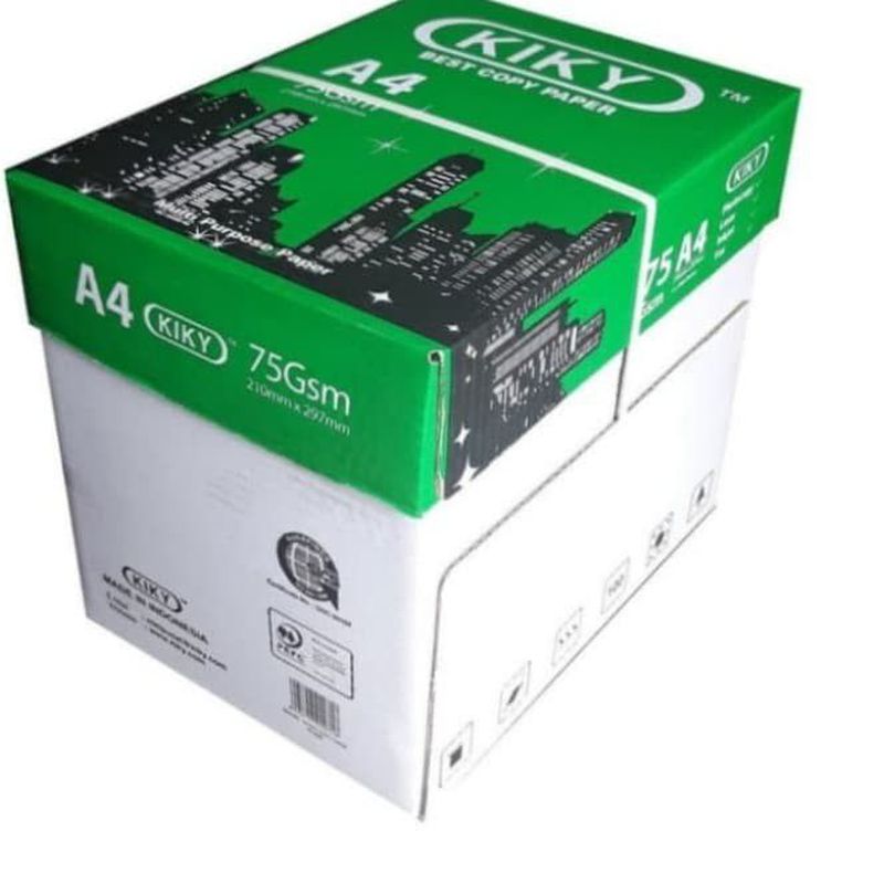 Kertas HVS A4 75 GSM Kiky 1 Box Isi 5 Rim