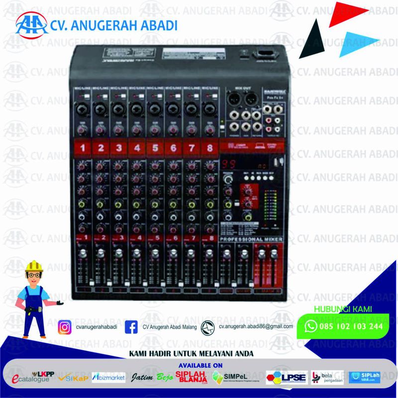 MIXER HARDWELL PRO FX 8+ NEW MODEL + HARDCASE