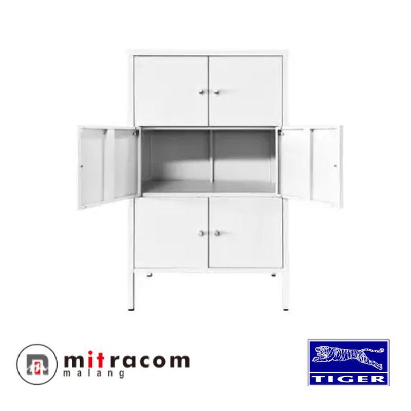 TIGER CABINET HM-A6 (HALF HEIGHT) 6 PINTU AYUN - Putih