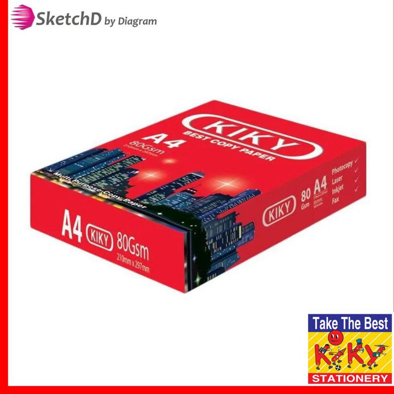 Kertas HVS A4 80 GSM Kiky 1 Dus isi 5 Rim