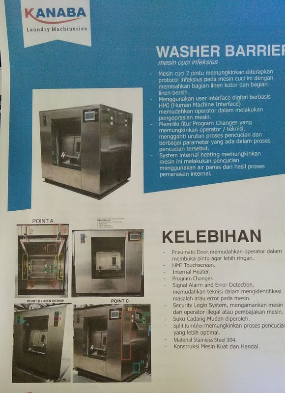 MESIN CUCI INFEKSIUS DUA PINTU - BARRIER WASHER 70 KG