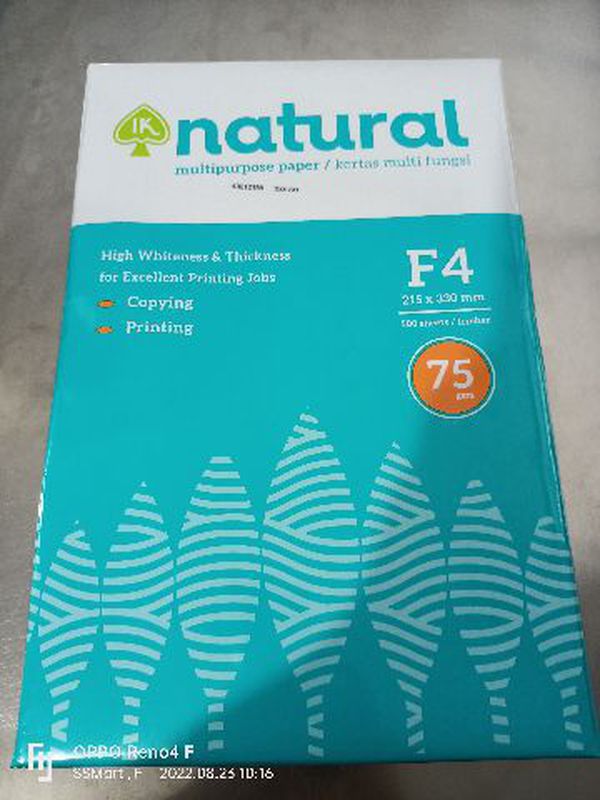 kertas HVS F4 natural 75gsm