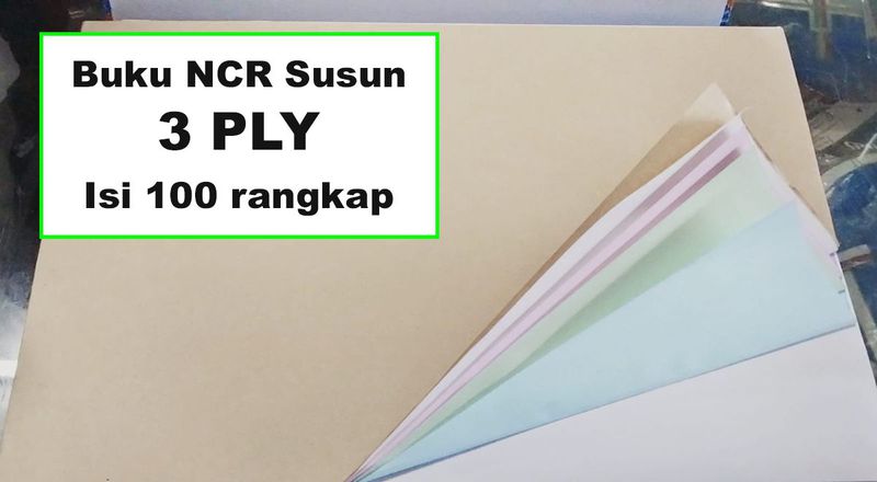 Kertas NCR Susun 3 ply isi 100 rangkap (Putih, Pink, Kuning) Ukuran F4 ...