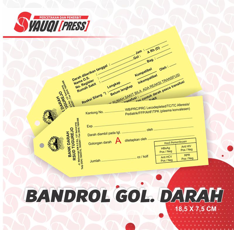 Bandrol Bank Darah Goldar A