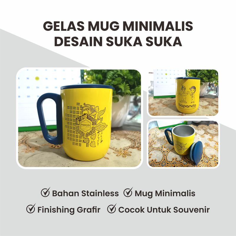 MUG STAINLESS Minimalis Desain Custom Suka Suka
