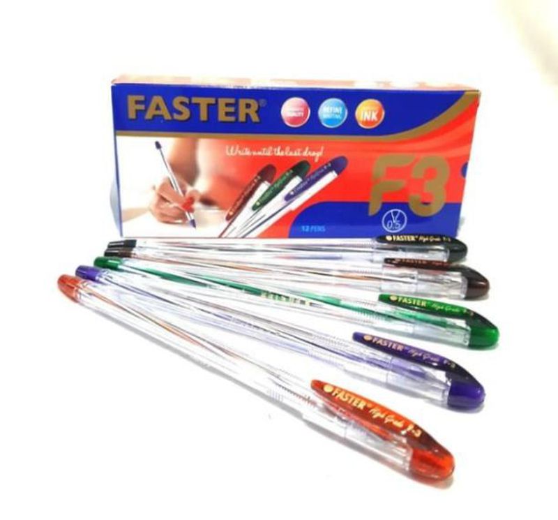 Ballpoint F3 Merk Faster - Biru