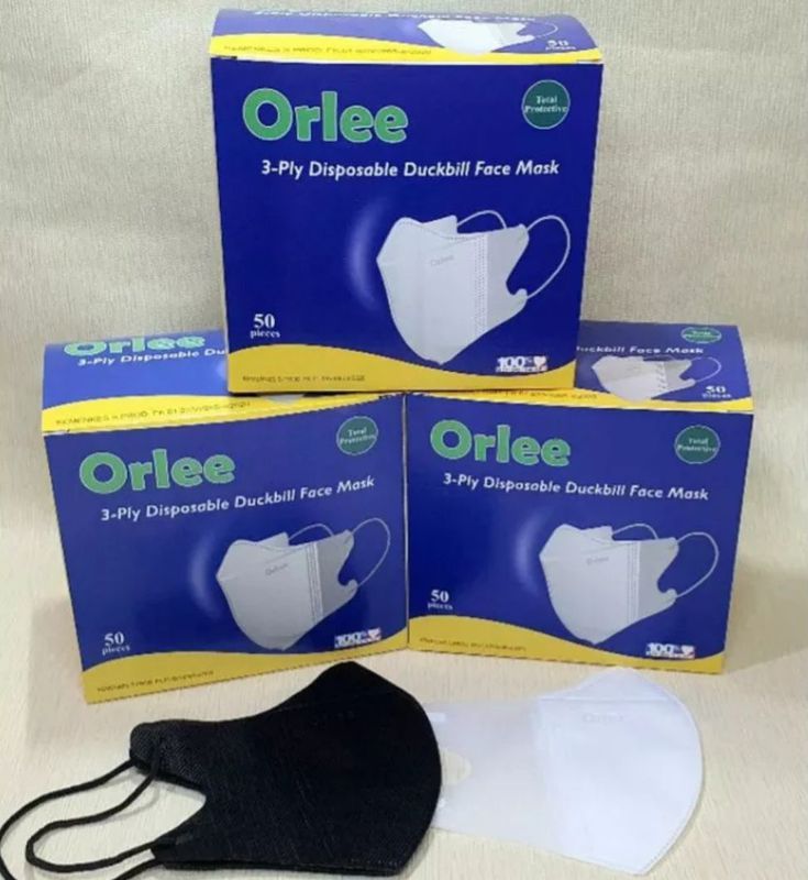 Orlee Masker Dukbill Earloop Emboseed ( 1 box isi 50pcs)