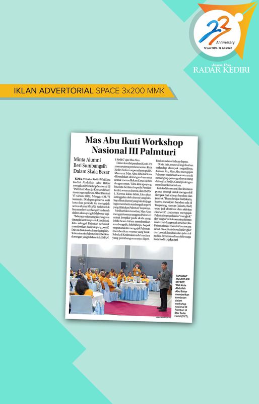 Iklan Advertorial 3x200mmk FC Jawa Pos Radar Kediri