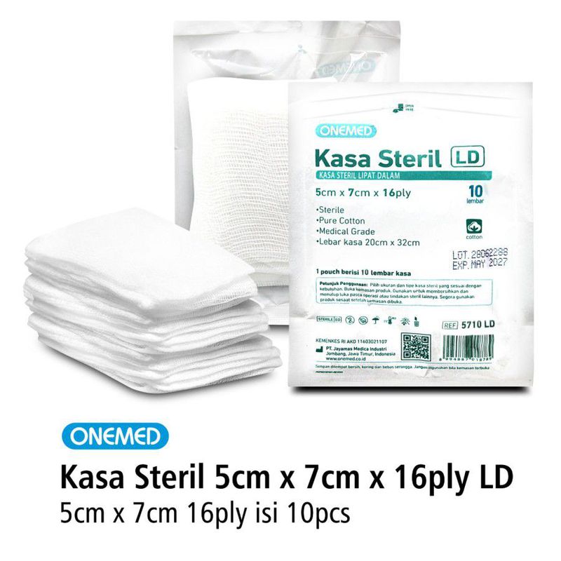 Kasa Steril LD OneMed 5 x 7 Cm 16 Ply 10 Pcs