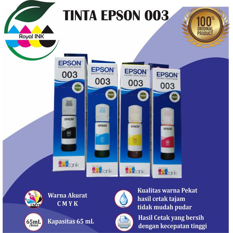 Tinta Epson 003 hitam dan warna