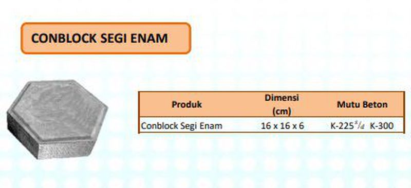 Conblock Segi Enam