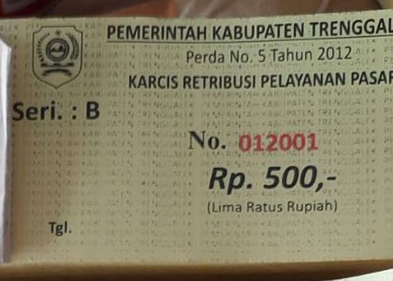 Karcis Warna Kuning Seri