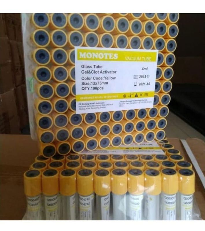 Glass Tube Gel & Clot Activator Vacuum Blood Collection Tube Monotes