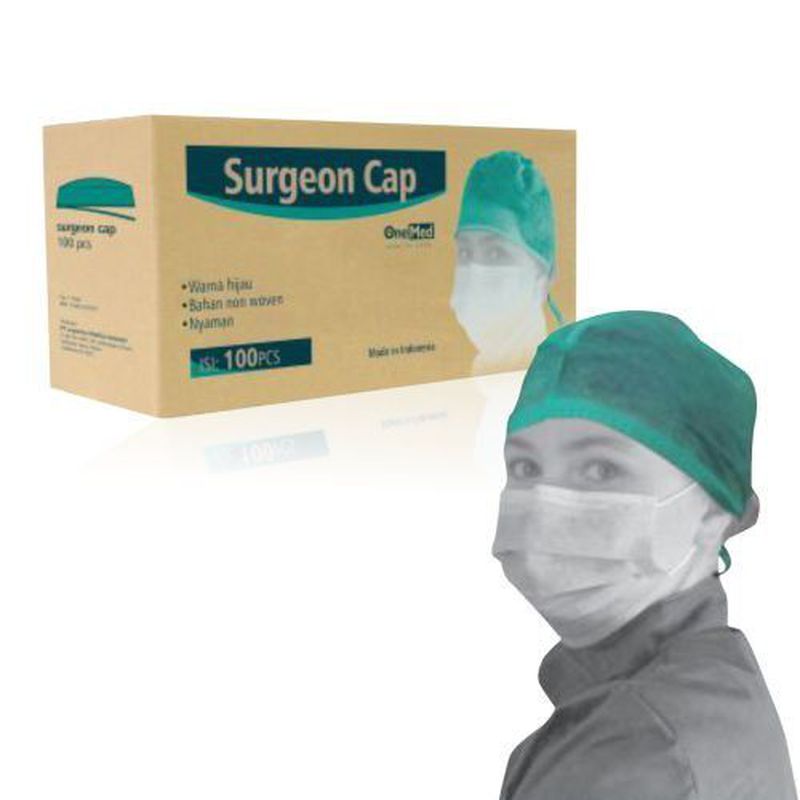 Surgeon Cap Topi Operasi Dokter Cap Onemed Box Isi 100