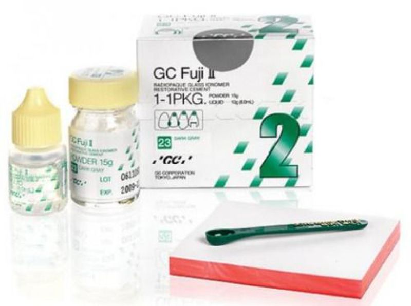 DENTAL GLASS IONOMER GIC FUJI 2 RESTORATIVE GOLD LABEL BESAR