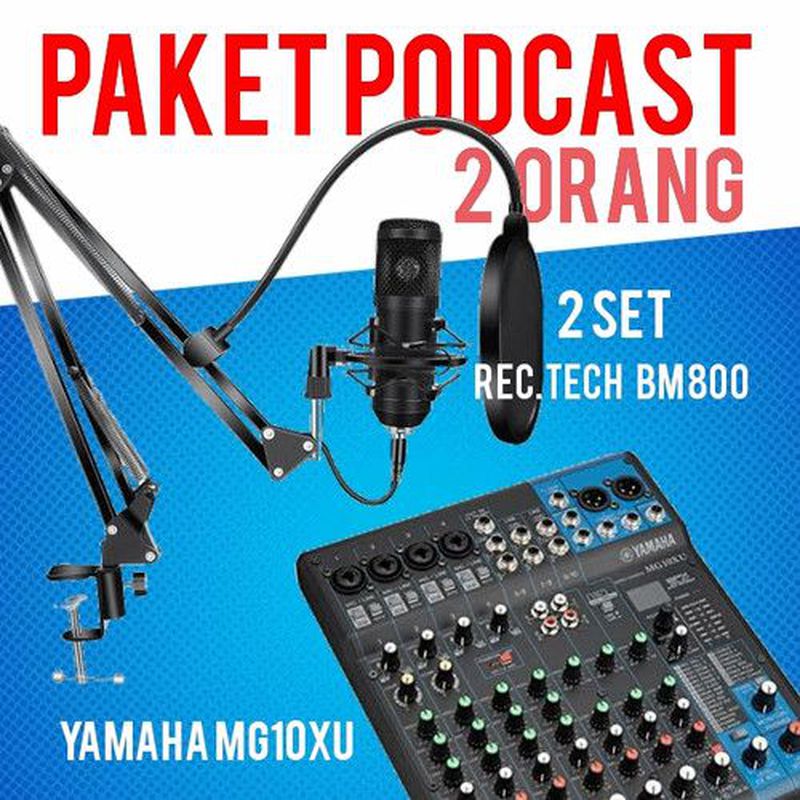 Mixer PAKET PODCAST 2 ORANG MIXER YAMAHA MG10XU, REC. TECH X1 PLUS ...