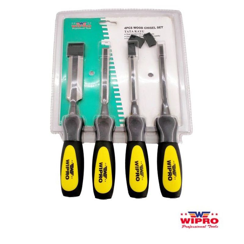 Wipro Handle Fiber Tata Kayu Pahat Kayu Set 4 Pcs