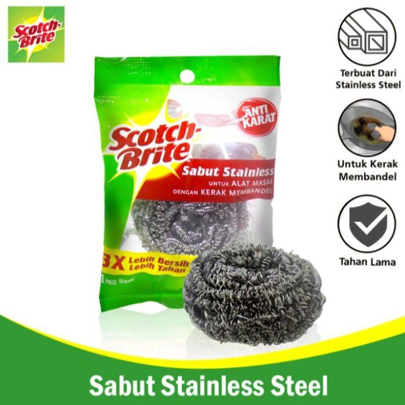 3M Scotch Brite Sabut Stainless Kawat Cuci Piring