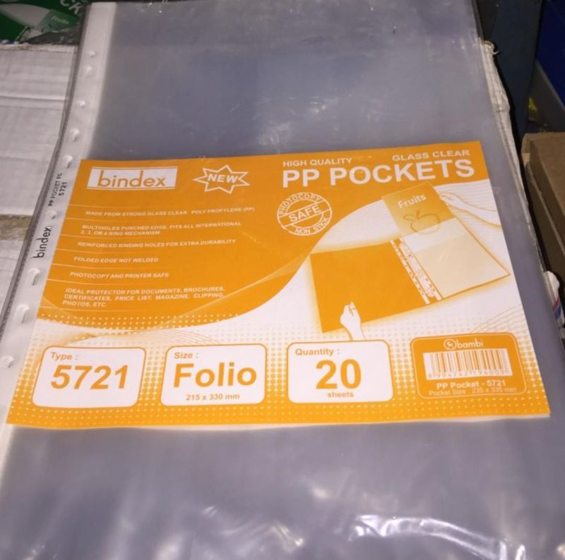 PP Pocket bindex folio 5721 ( 1 set isi 20 lembar )