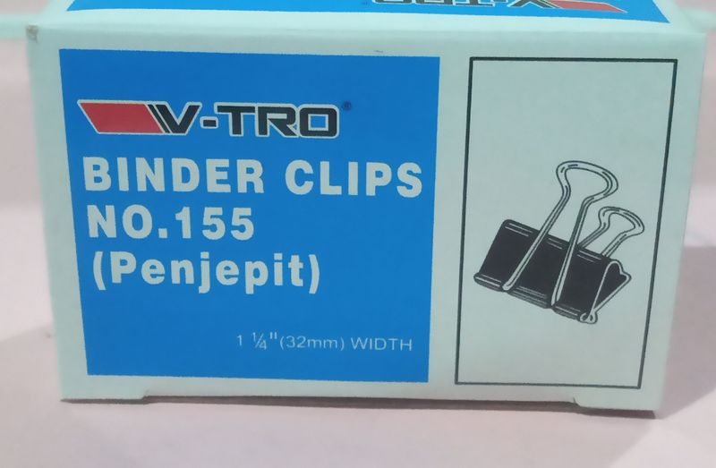 BINDER CLIP UKURAN SEDANG NO 155 V-TRO