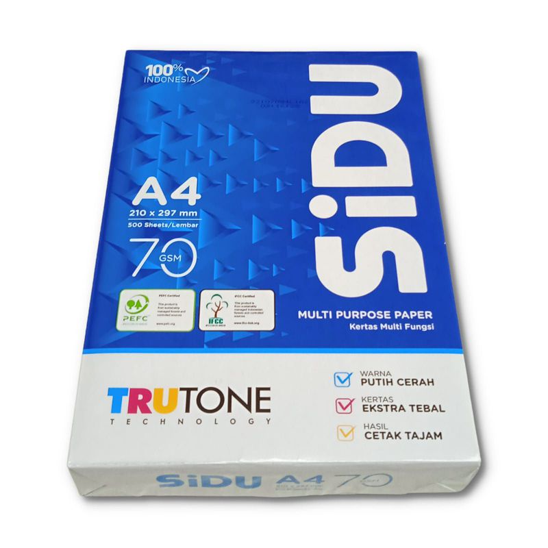 KERTAS HVS A4 70 GRAM SIDU / RIM