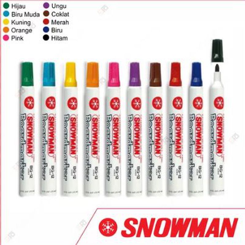 Spidol Whiteboard / Board Marker Snowman (BG-12) - Hitam